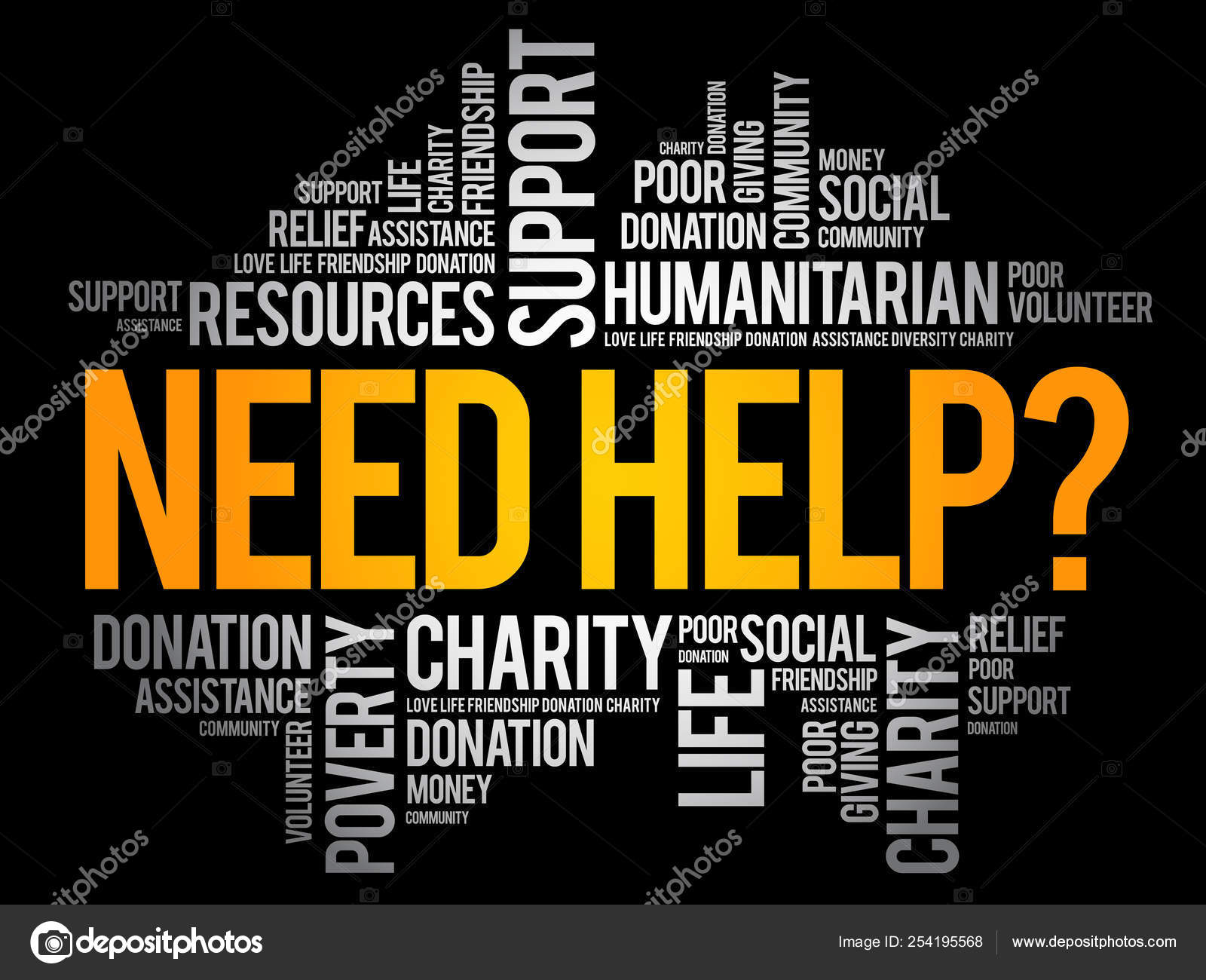 ¿Necesitas ayuda? palabra nube collage Vector de stock por ©dizanna ...