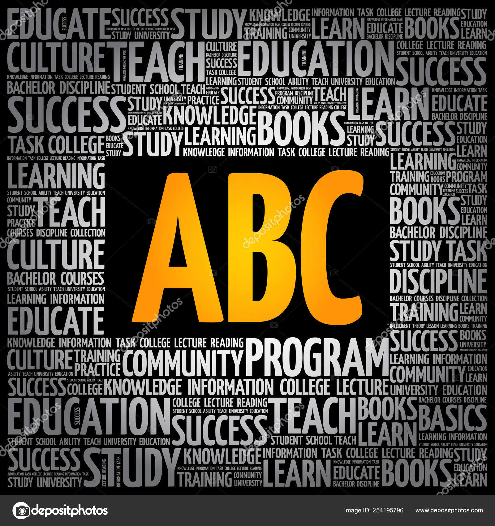 ABC word cloud, education concept Stock Vector Image by ©dizanna #254195796