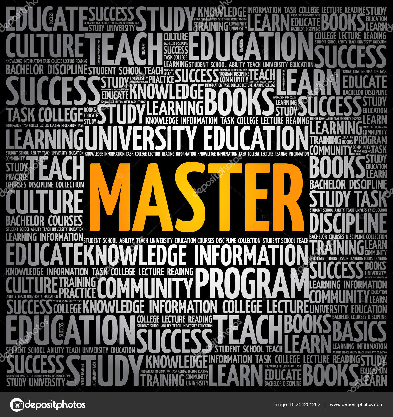 Master word cloud collage Stock Vector by ©dizanna 254201282