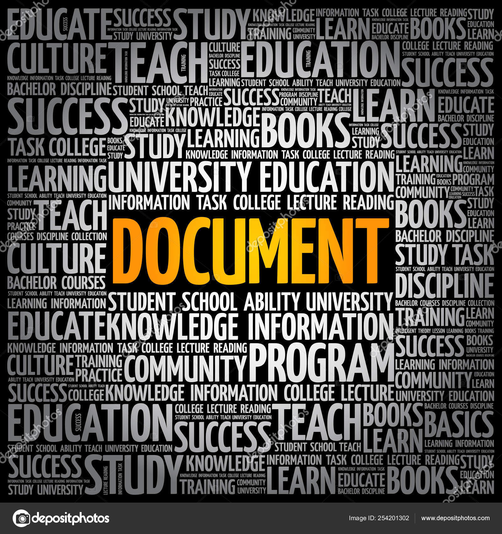 DOCUMENT word cloud collage Stock Vector Image by ©dizanna #254201302