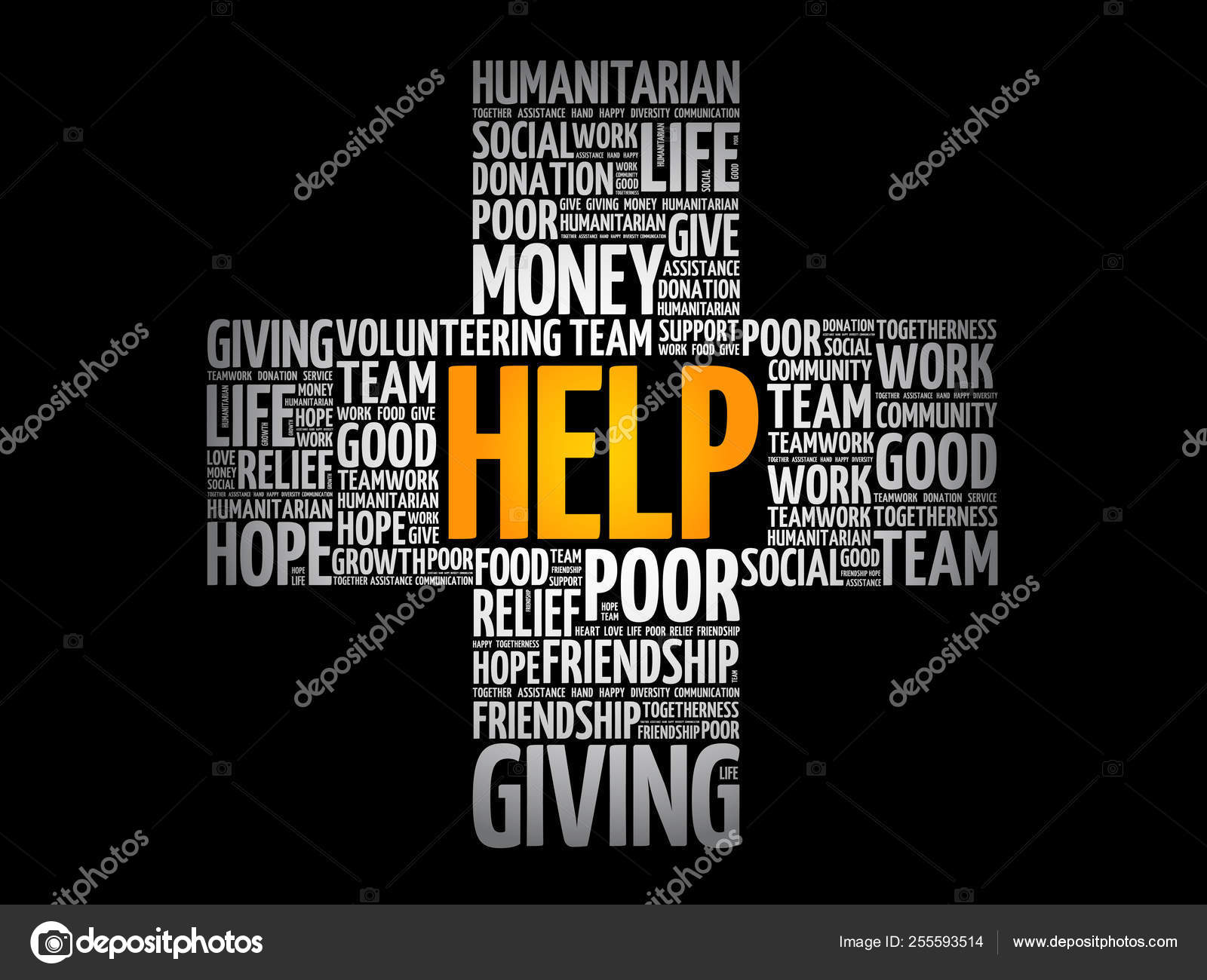 HELP cross word cloud collage Stock Vector by ©dizanna 255593514