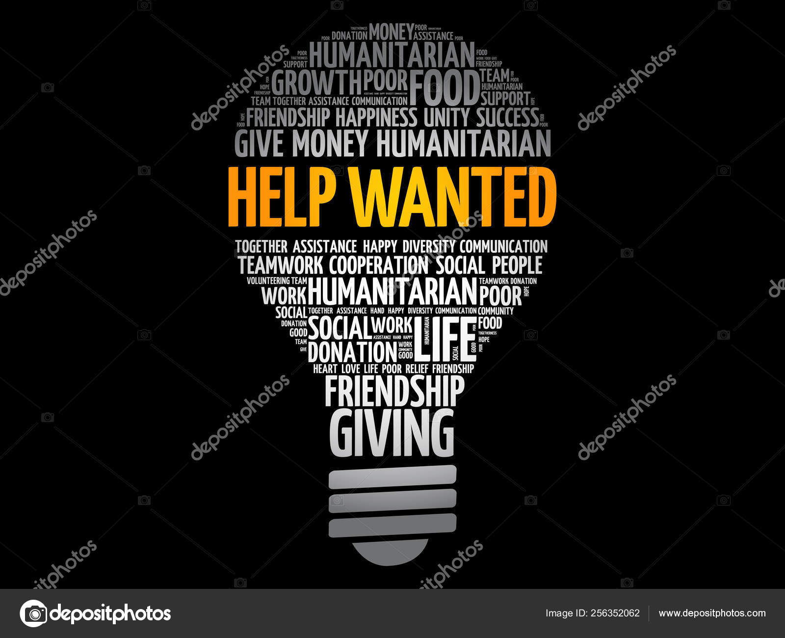 Help Wanted bulb word cloud collage Stock Vector Image by ©dizanna ...