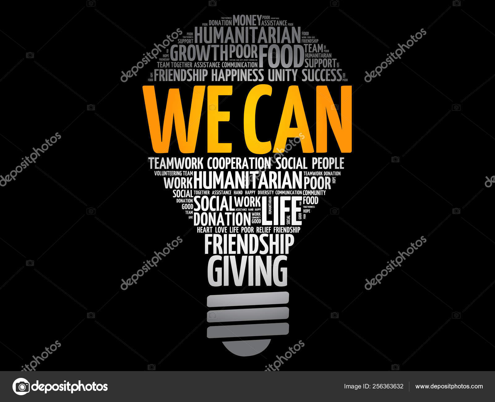 We Can bulb word cloud collage Stock Vector by ©dizanna 256363632