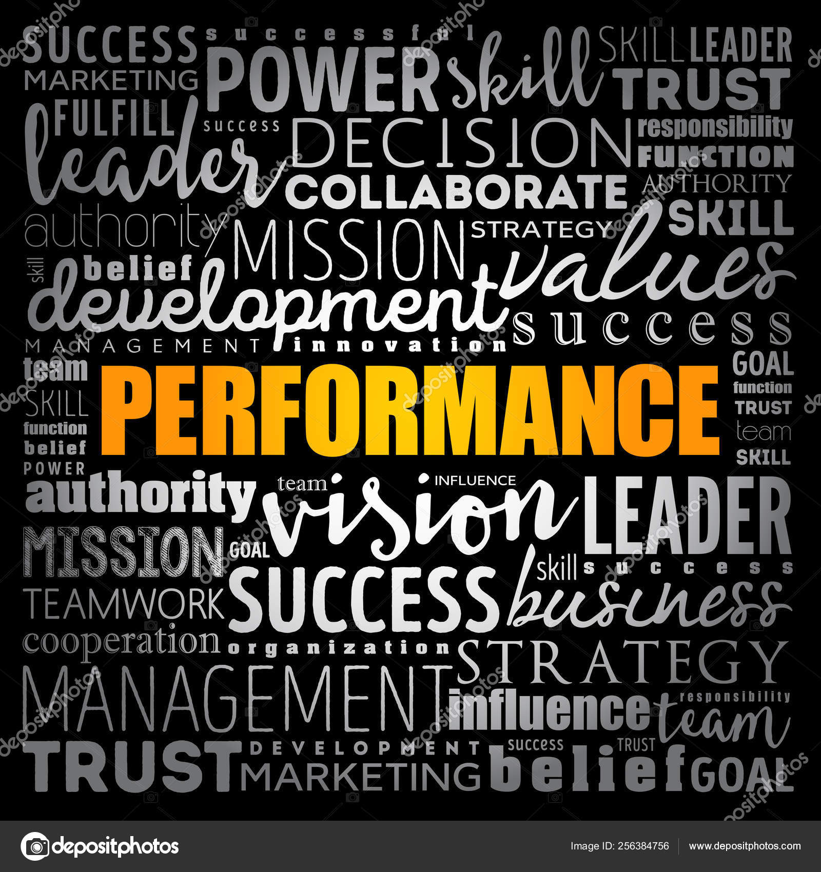 Performance word cloud collage Stock Vector by ©dizanna 256384756