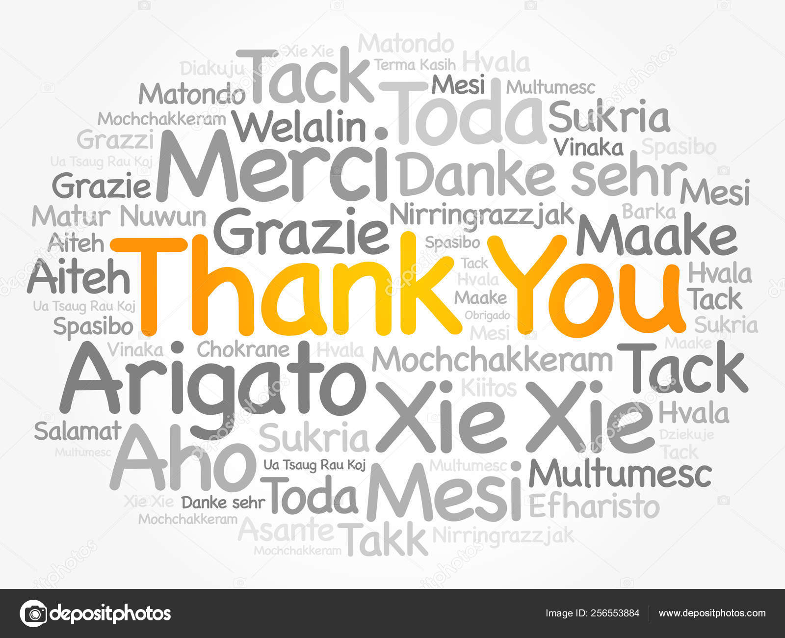 Thank You word cloud in different languages Stock Vector Image by ...