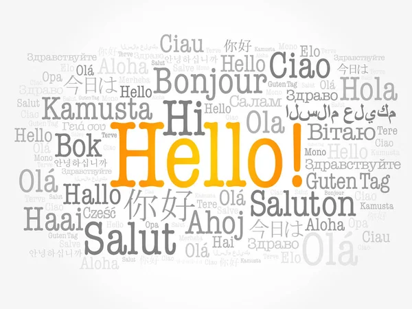 Hello Word Cloud Different Languages World Background Concept Stock ...