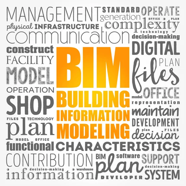 BIM - building information modeling word cloud Stock Vector by ©dizanna ...