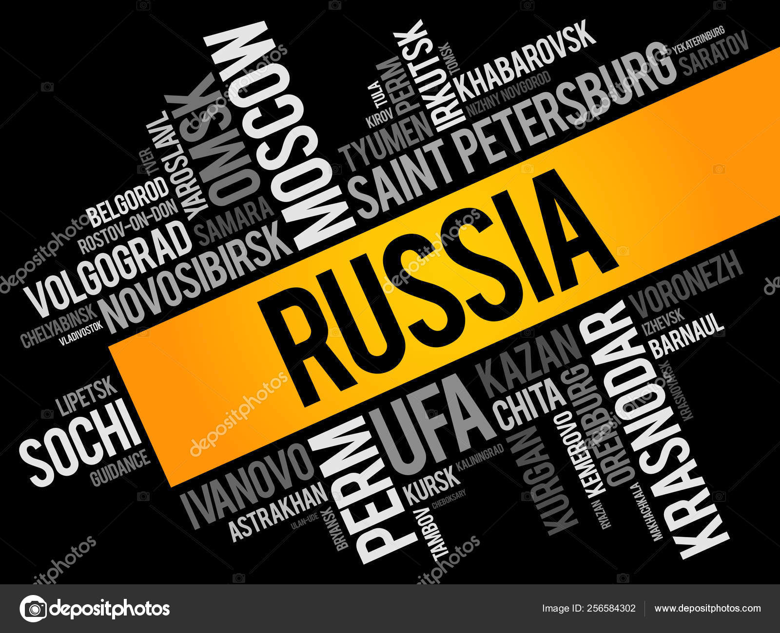 List of cities and towns in Russia Stock Vector by ©dizanna 256584302