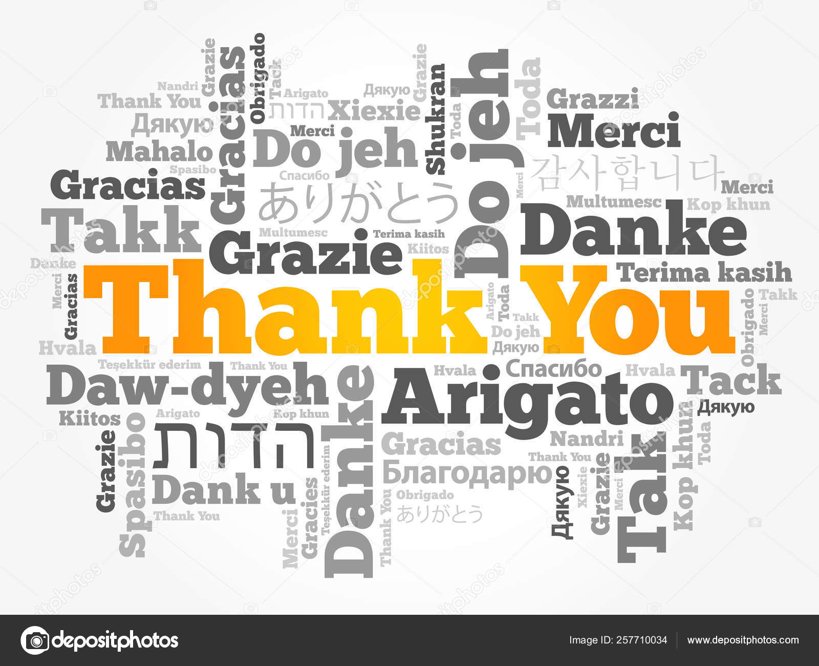 Thank You Word Cloud dalam bahasa yang berbeda Vektor Stok oleh ...