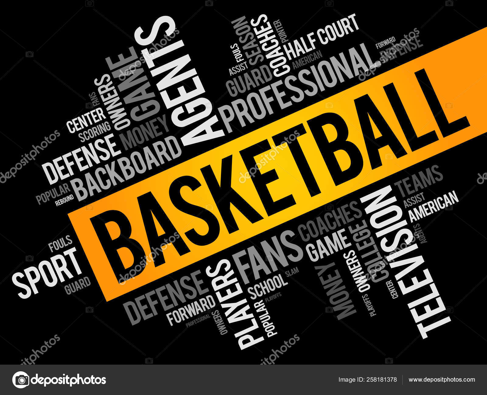 Basketball word cloud collage Stock Vector Image by ©dizanna #258181378
