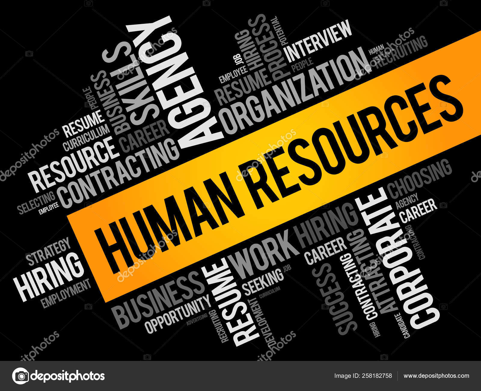 HR - Human Resources word cloud Stock Vector Image by ©dizanna #258182758