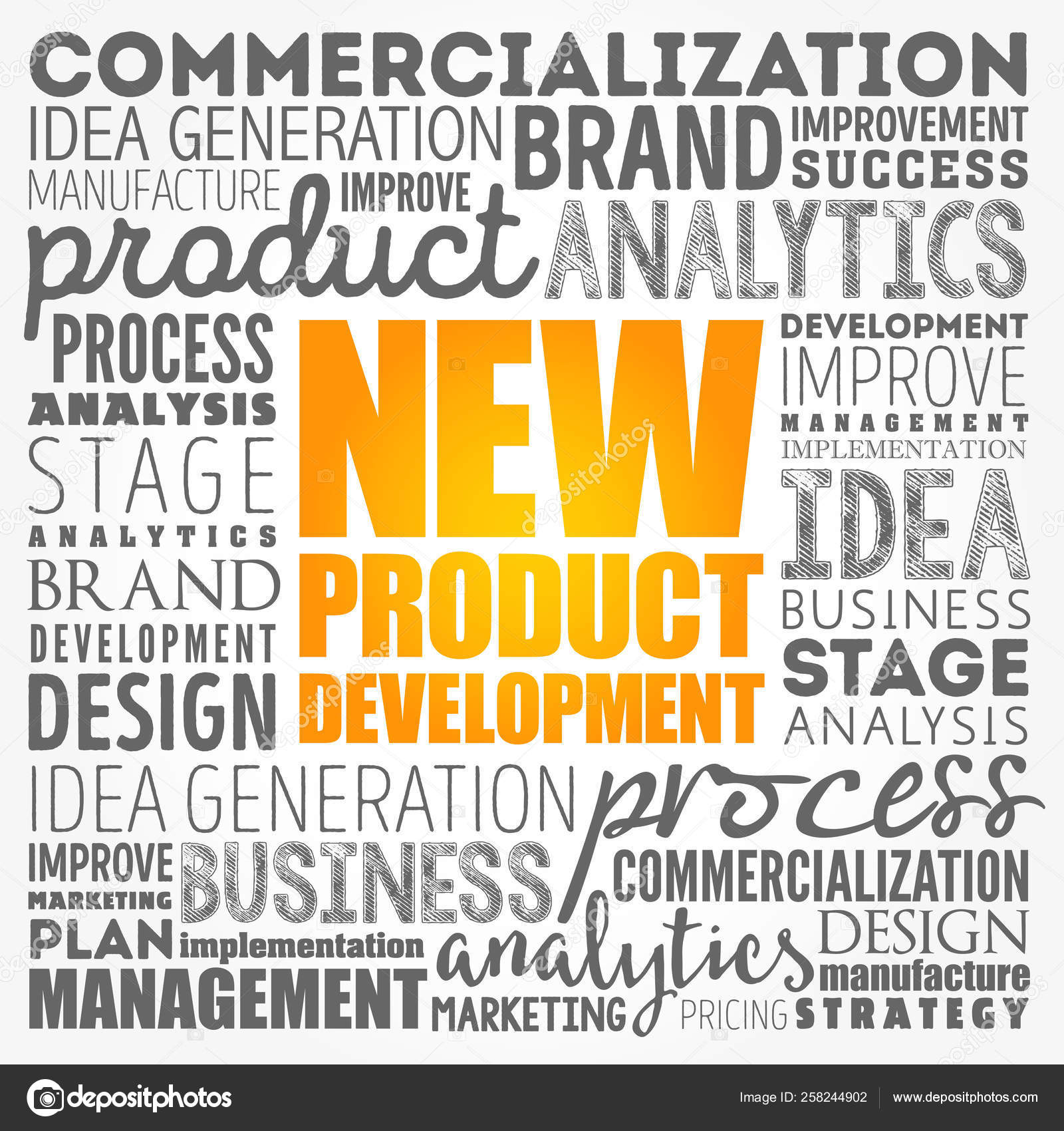 New product development word cloud Stock Vector by ©dizanna 258244902
