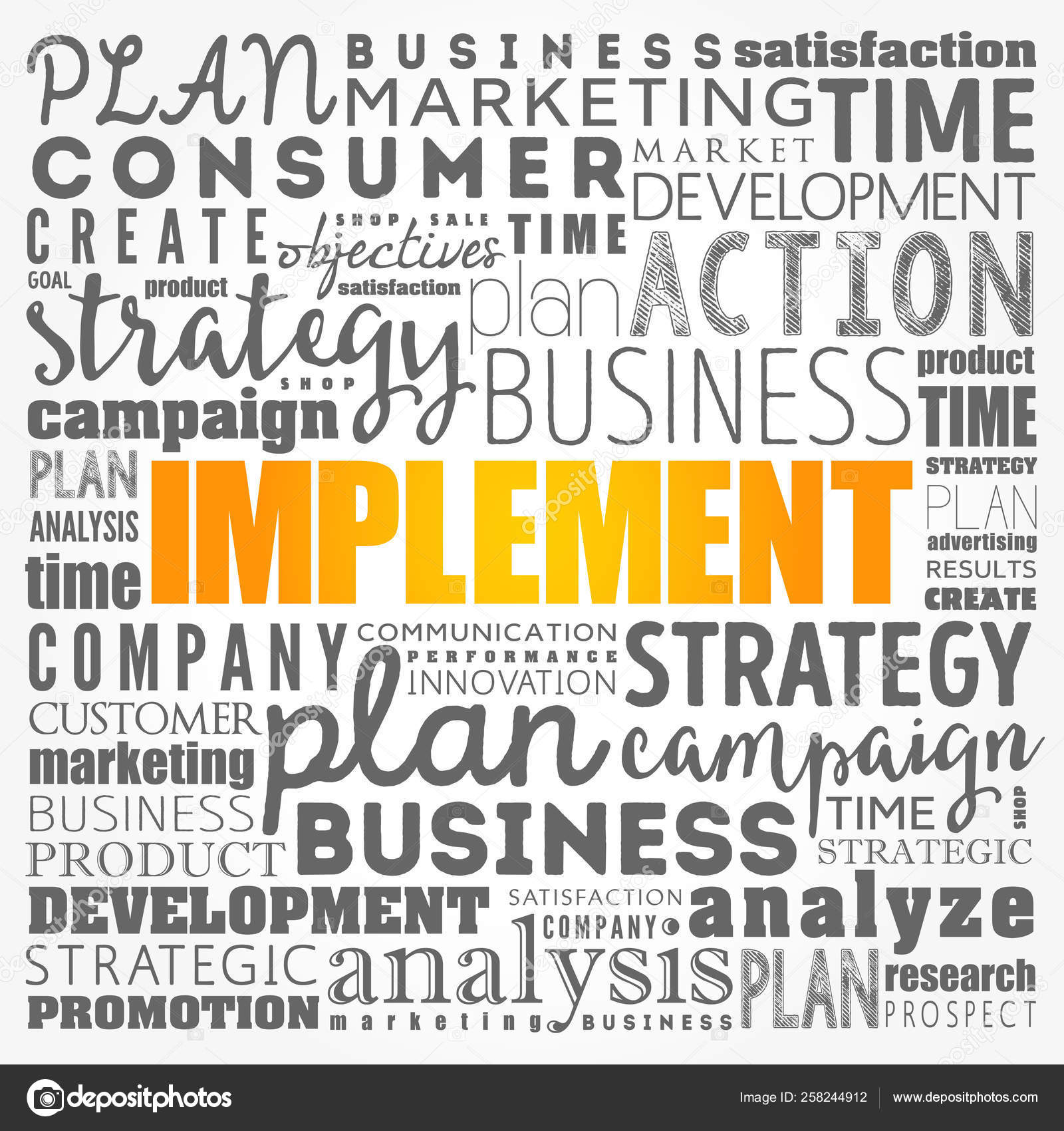 Implement word cloud collage Stock Vector Image by ©dizanna #258244912