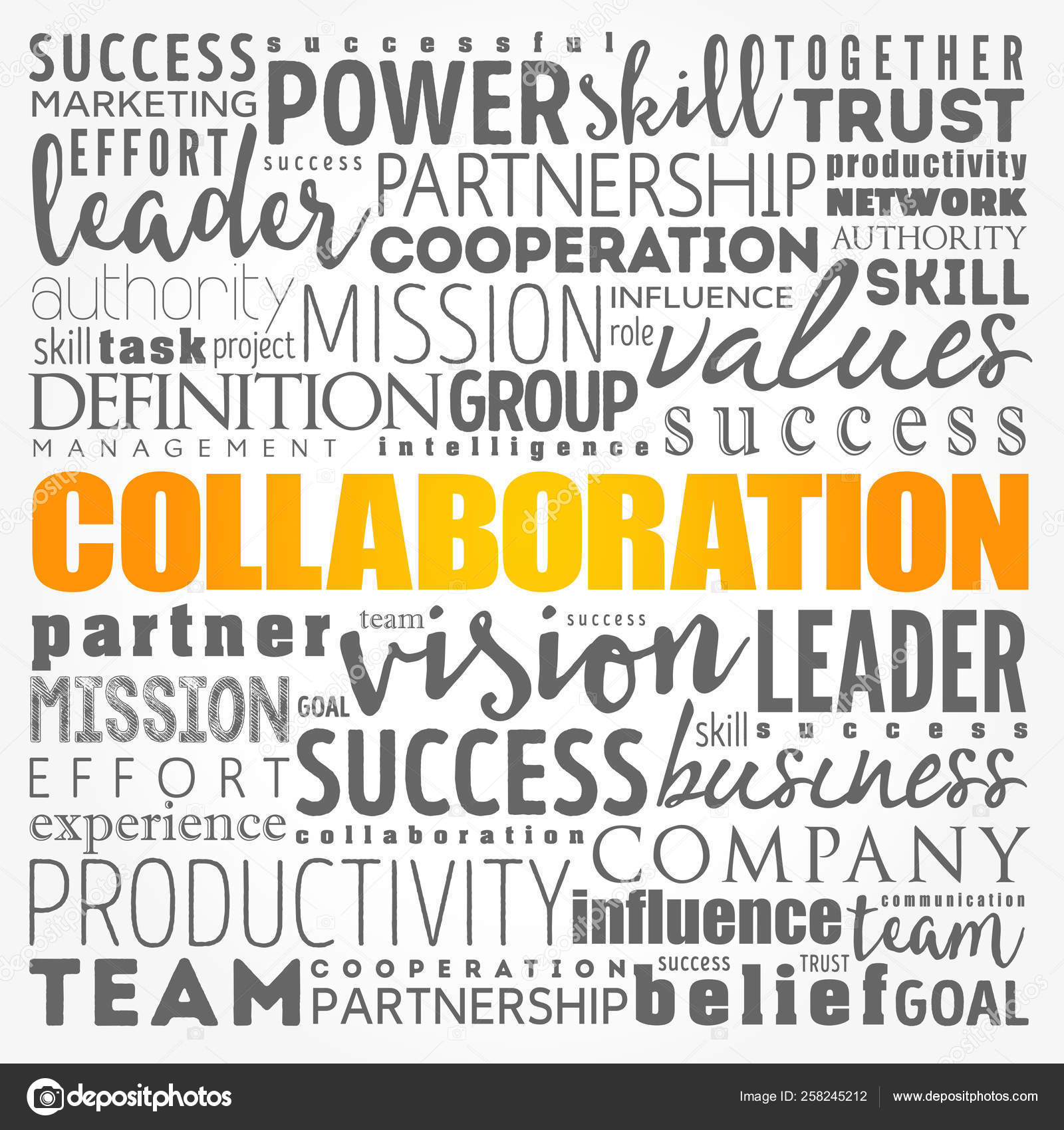 COLLABORATION word cloud collage Stock Vector Image by ©dizanna #258245212
