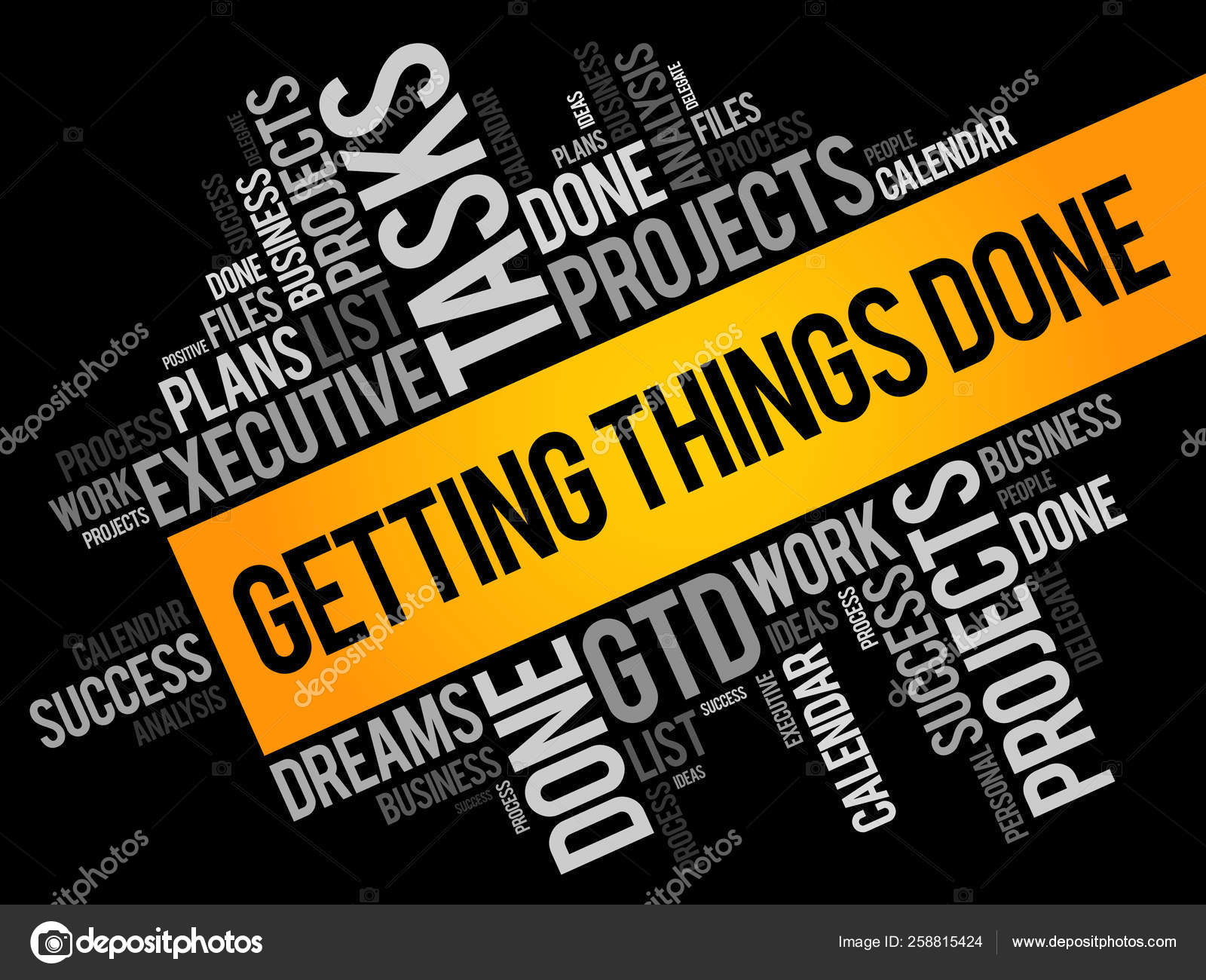 Getting Things Done Word Cloud Stock Vector Image by ©dizanna #258815424