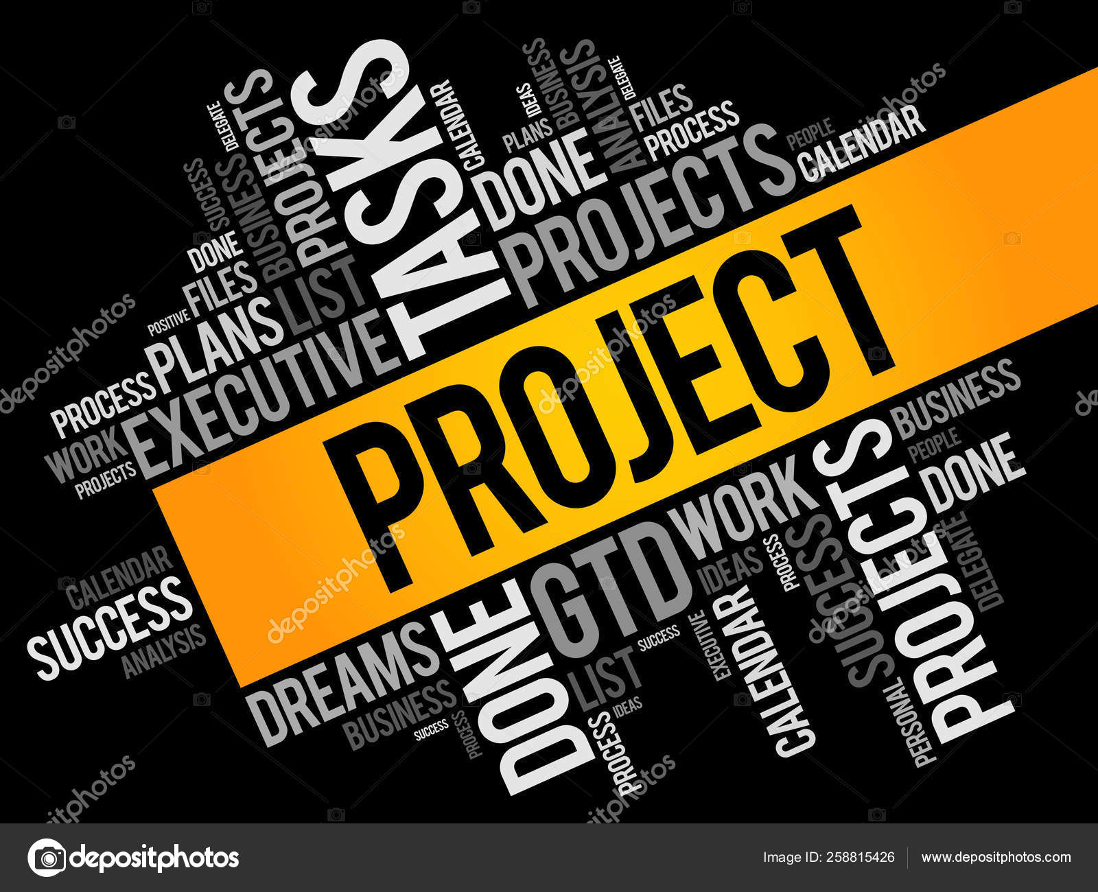 PROJECT word cloud collage Stock Vector Image by ©dizanna #258815426