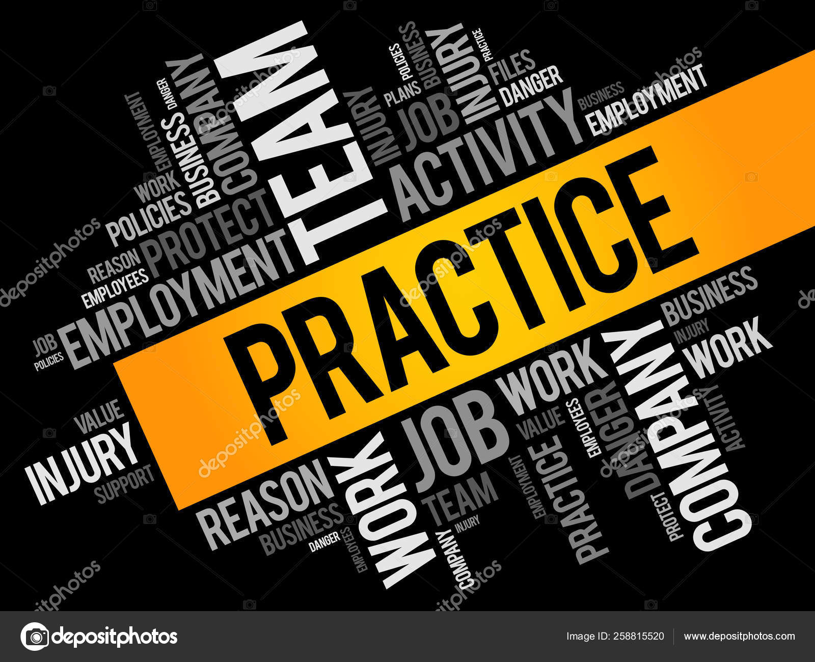 Practice word cloud collage Stock Vector Image by ©dizanna #258815520