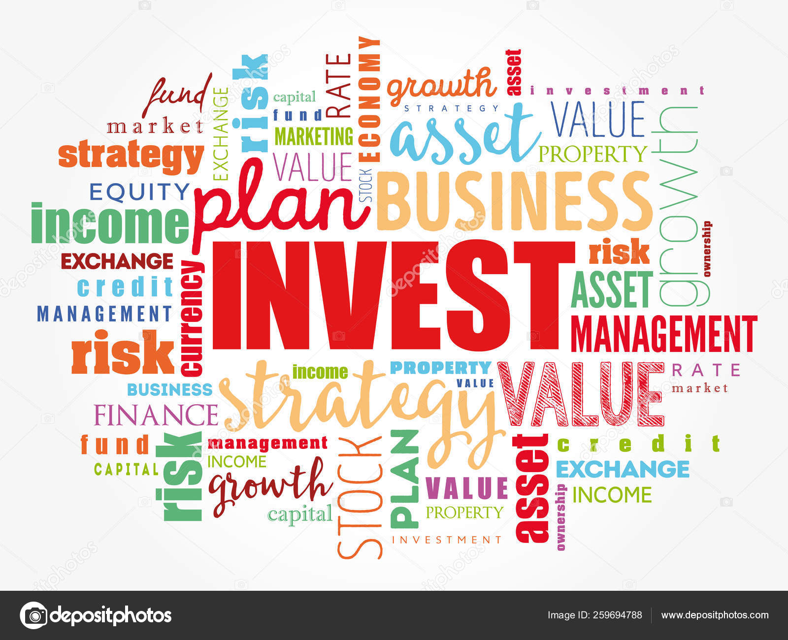 Invest word cloud collage — Stock Vector © dizanna #259694788