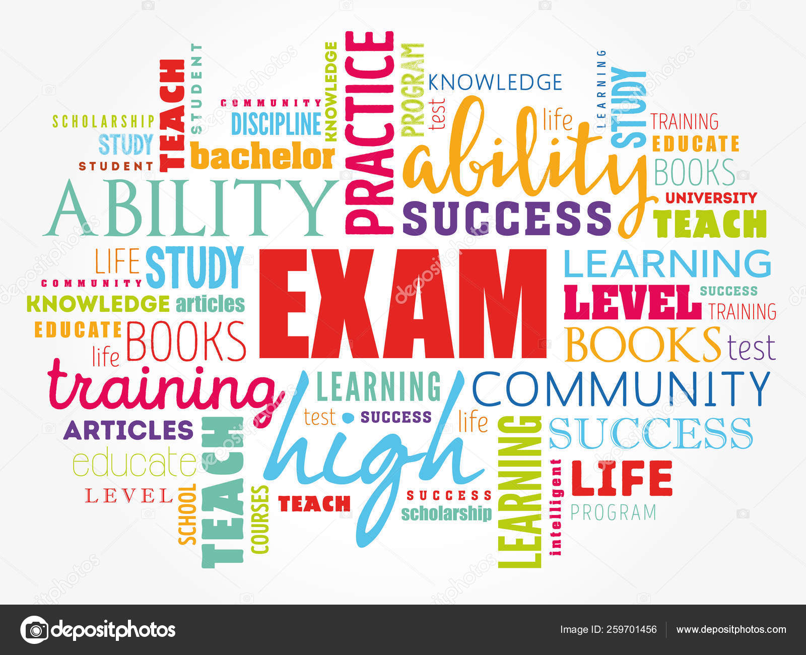 EXAM word cloud collage Stock Vector by ©dizanna 259701456
