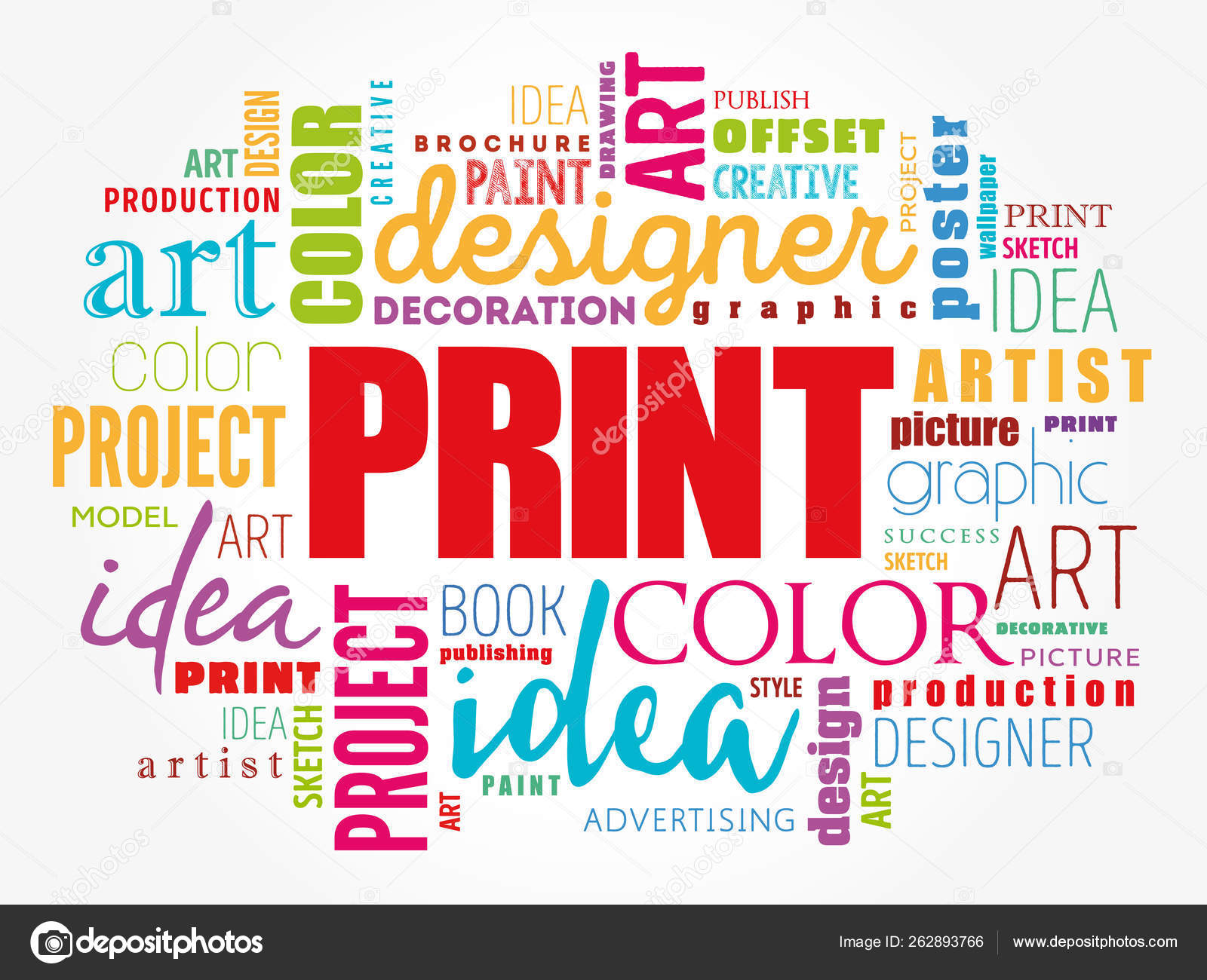 PRINT word cloud, creative concept Stock Vector by ©dizanna 262893766