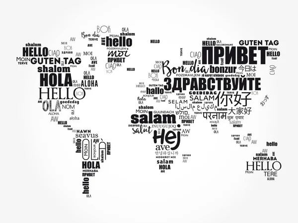 Thank You Different Languages Word Cloud Shape World Map Concept Stock ...