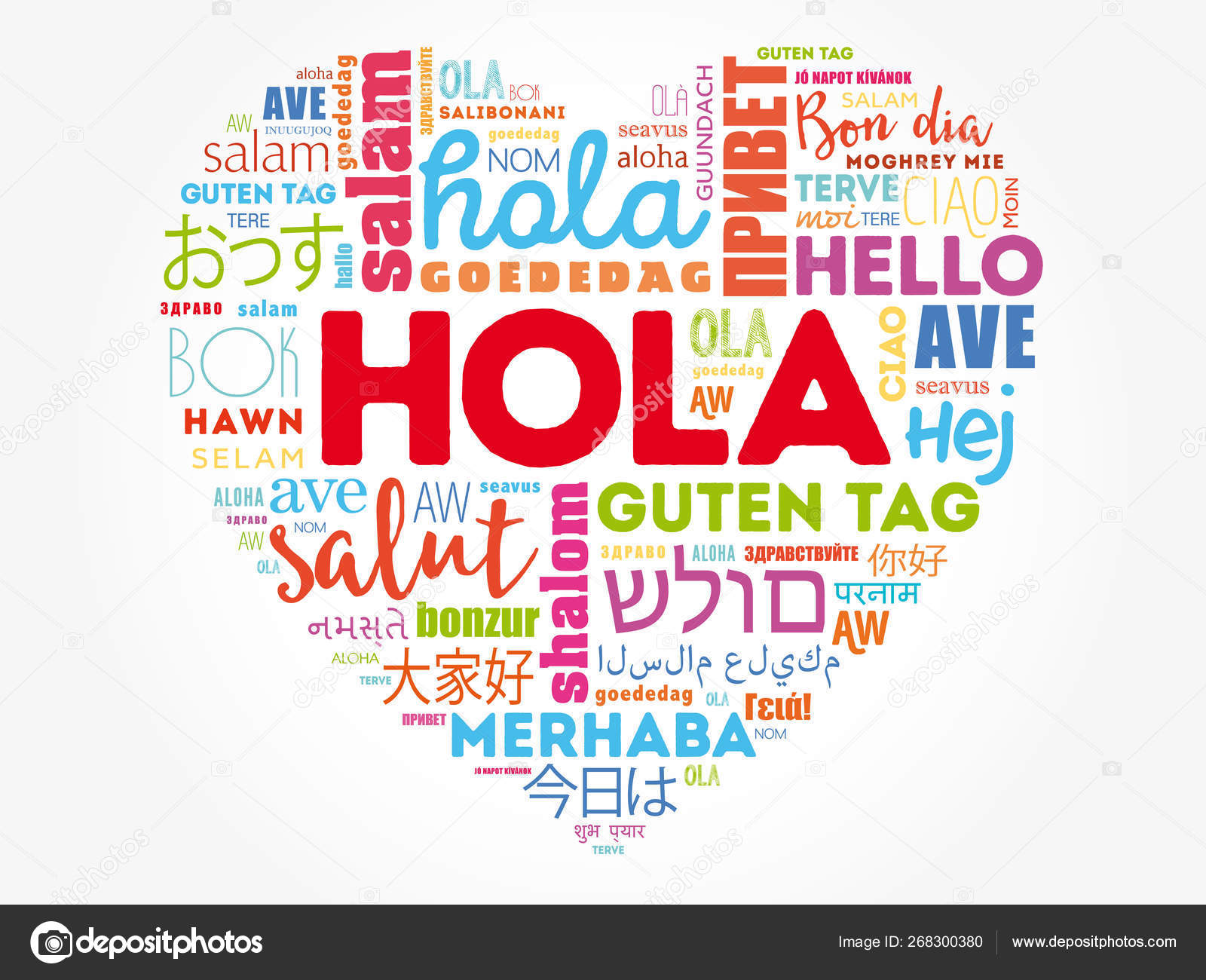 Hola (Hello Greeting in Spanish) — Stock Vector © dizanna #268300380