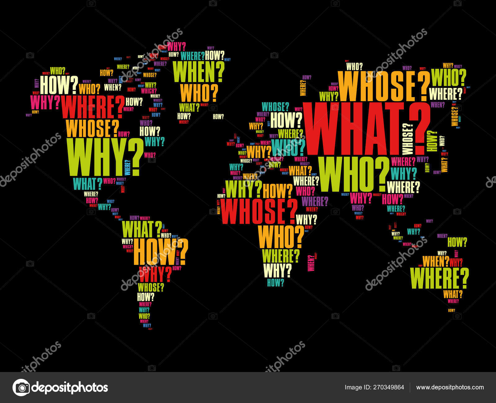 Question Words World Map in Typography Stock Vector Image by ©dizanna ...