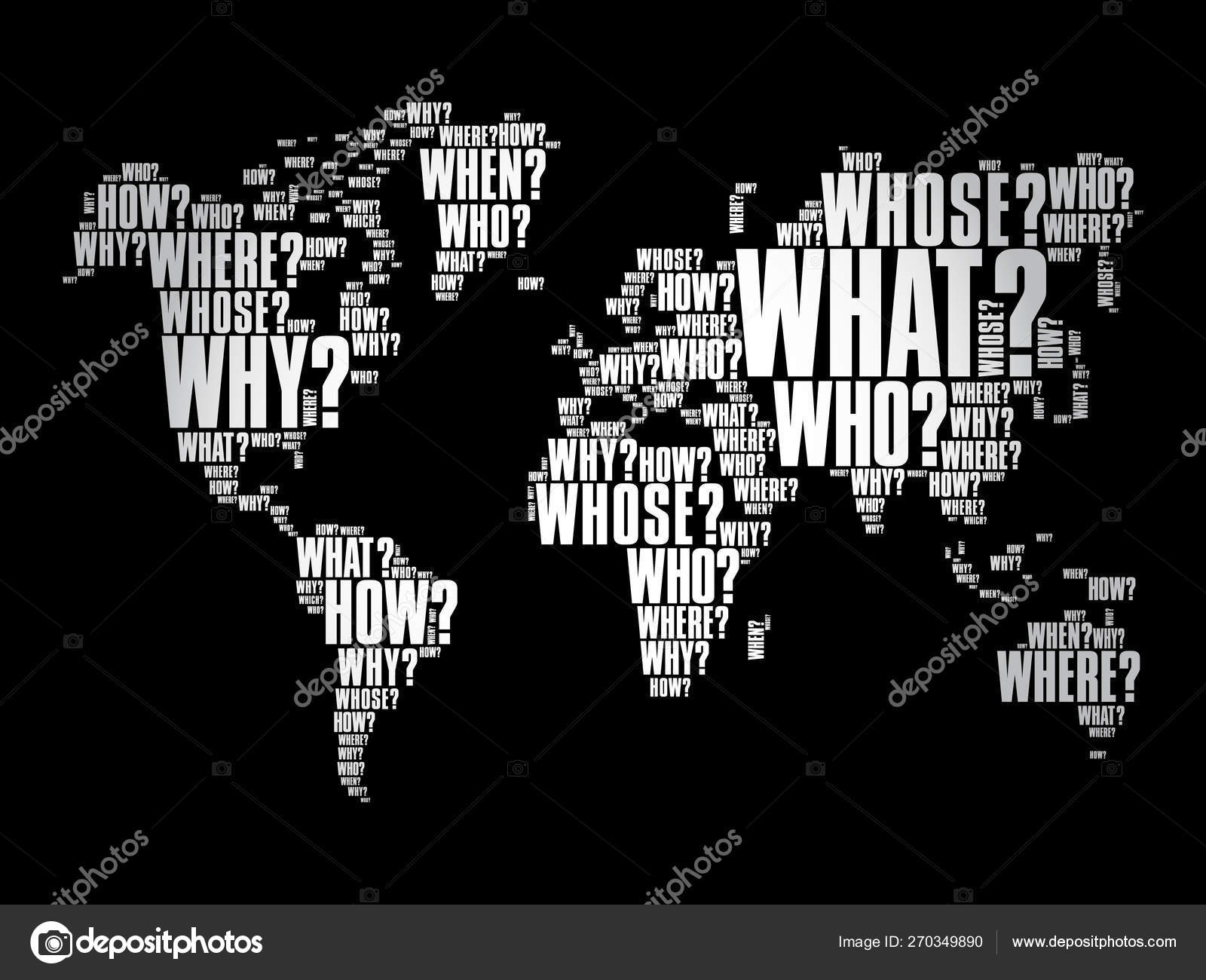 Question Words World Map in Typography Stock Vector Image by ©dizanna ...