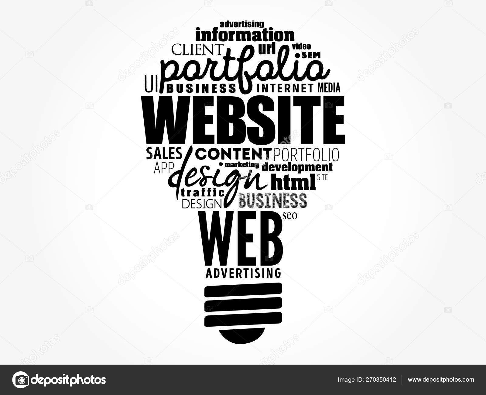 WEBSITE light bulb word cloud Stock Vector Image by ©dizanna #270350412