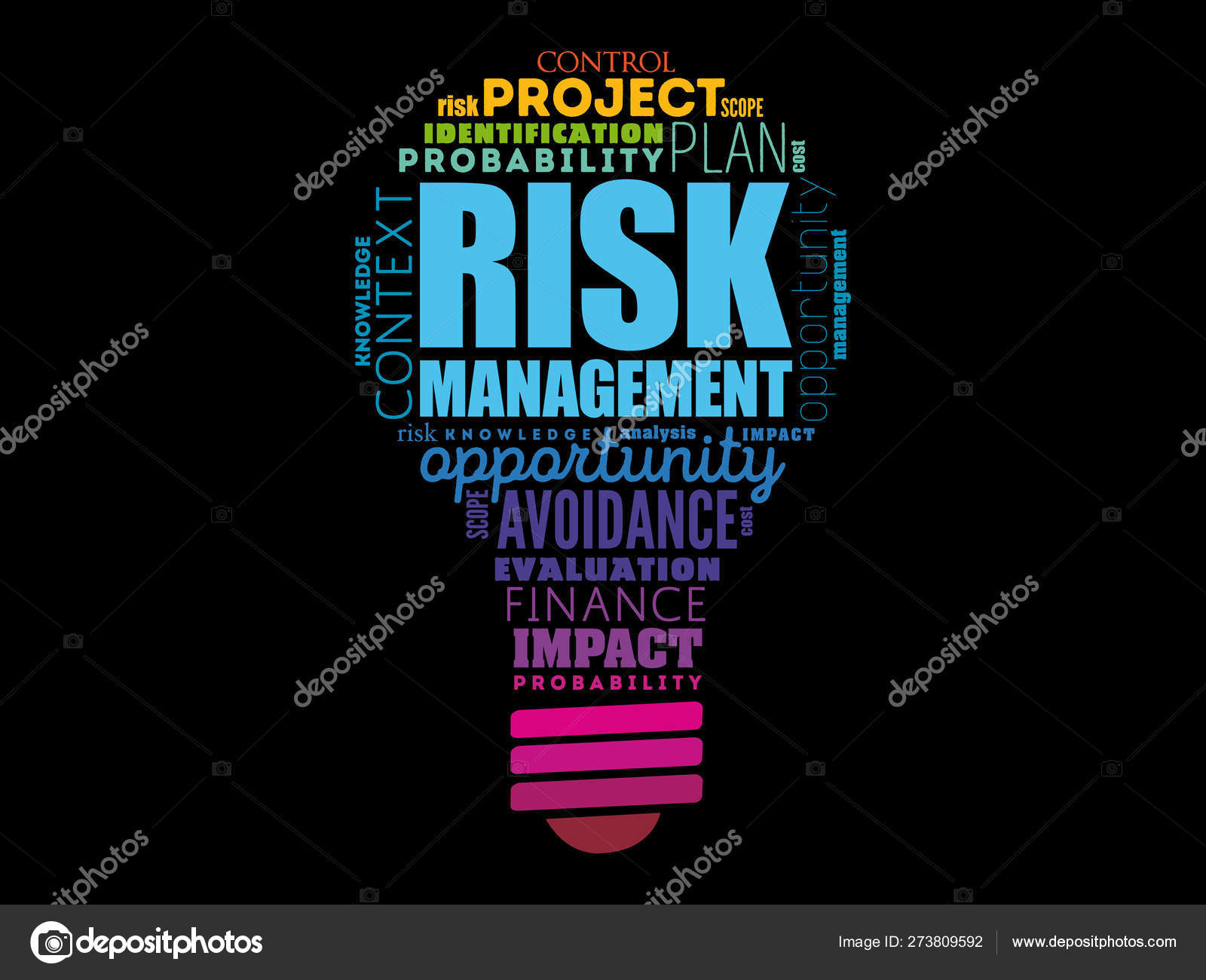 Risk Management light bulb word cloud Stock Vector by ©dizanna 273809592