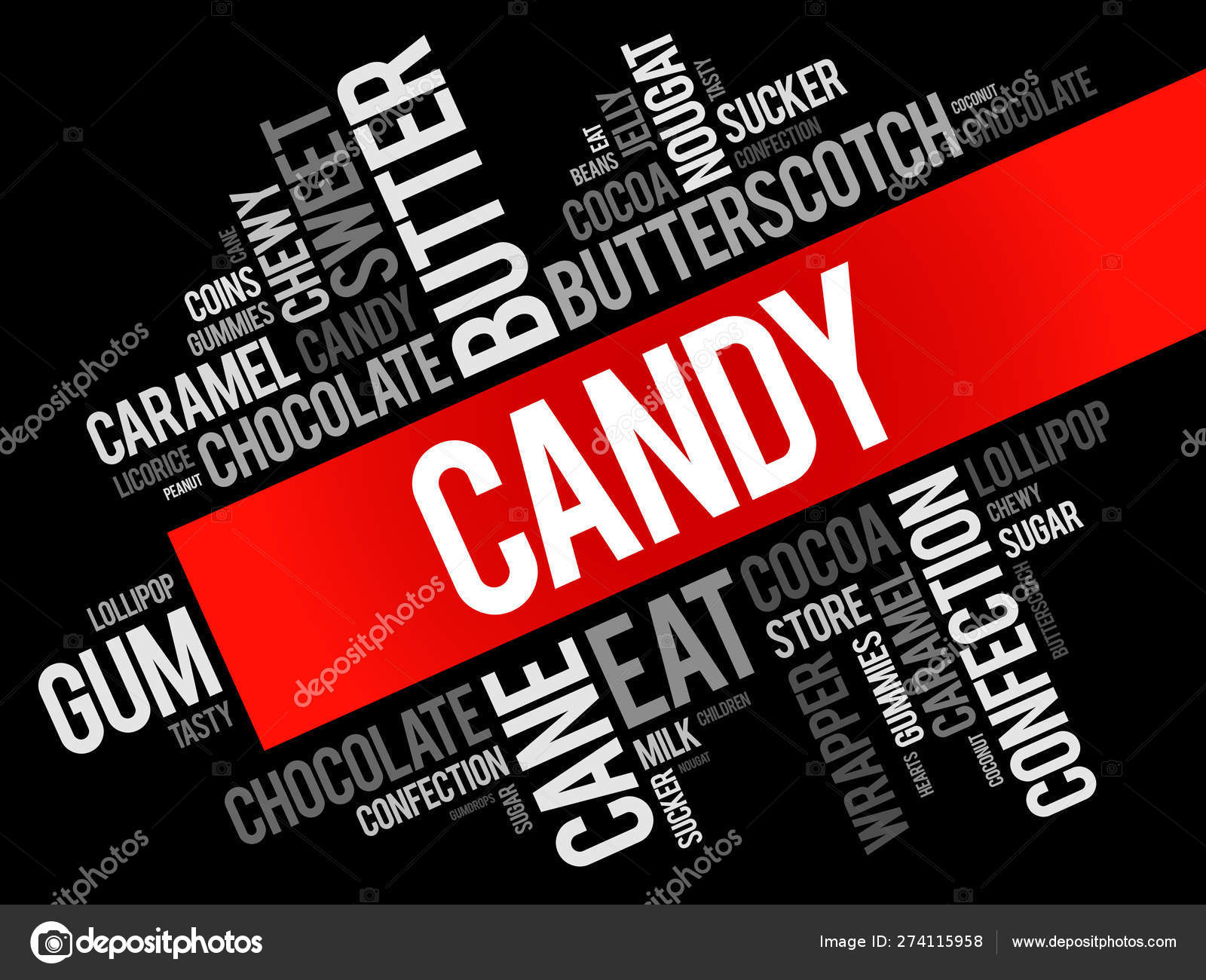 Candy word cloud collage Stock Vector Image by ©dizanna #274115958