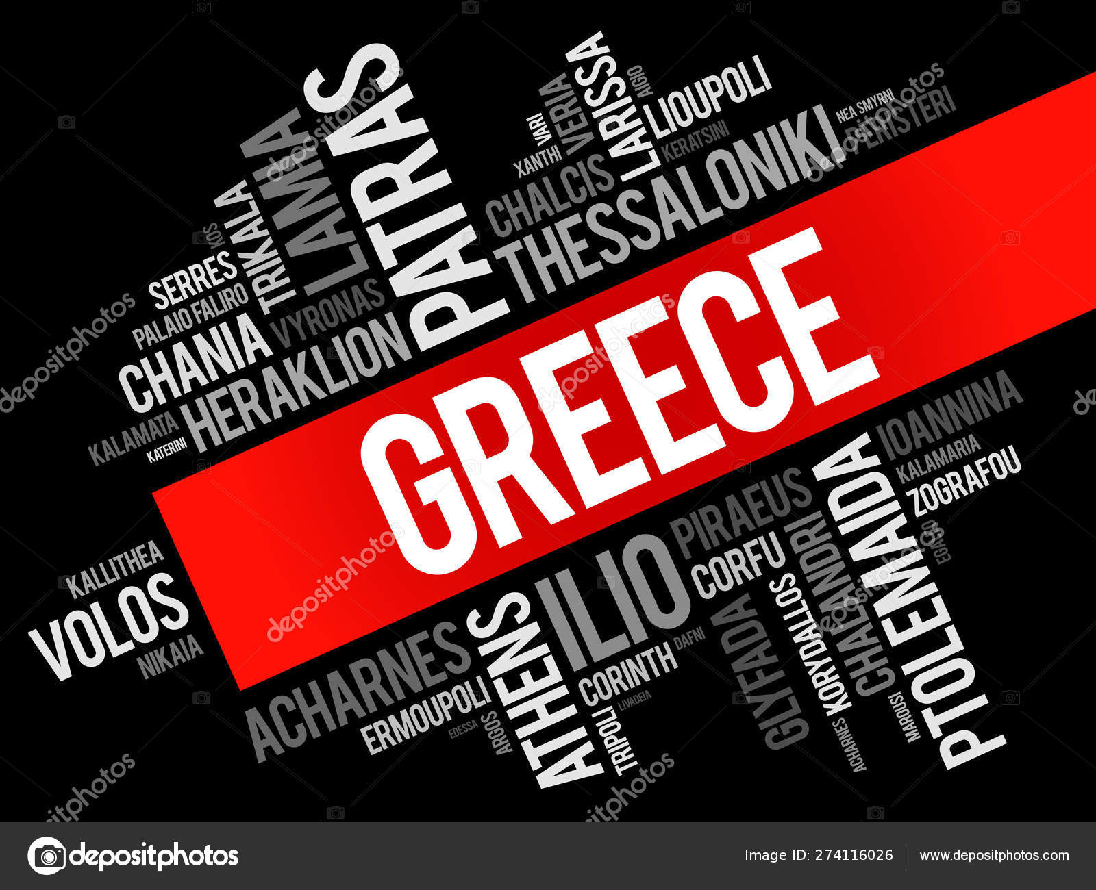 List of cities and towns in Greece Stock Vector Image by ©dizanna ...