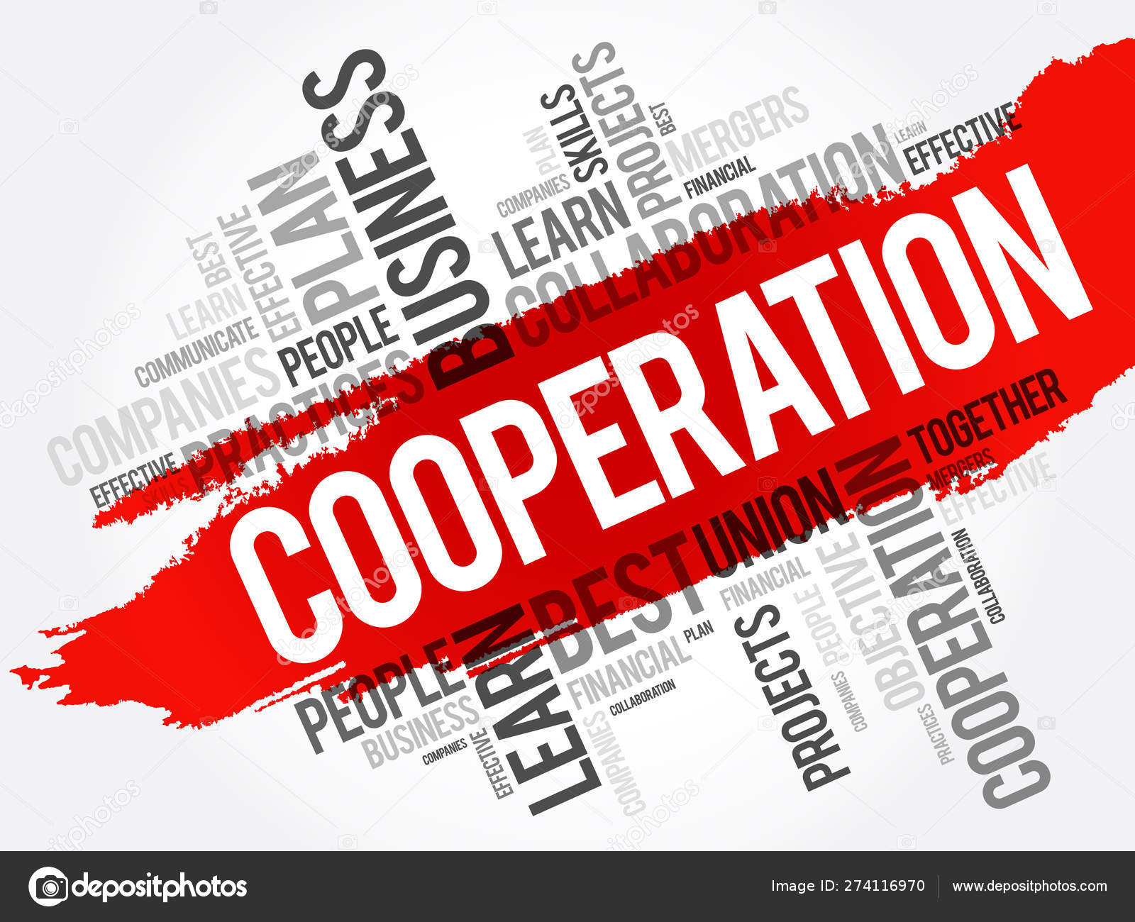 Image vectorielle Collage nuage mot de coopération par ©dizanna - 274116970