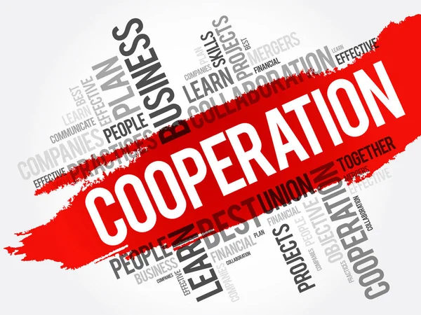 Cooperation Word Cloud Collage Business Concept Background Stock Vector ...