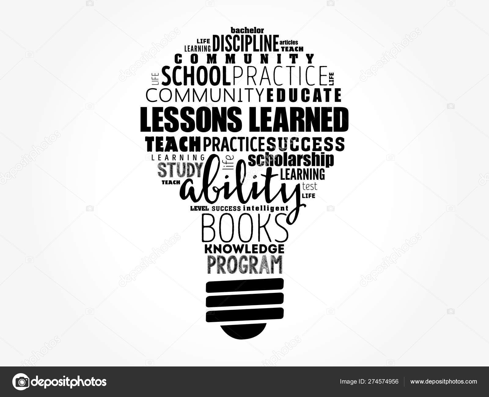 Lessons Learned bulb word cloud Stock Vector Image by ©dizanna #274574956