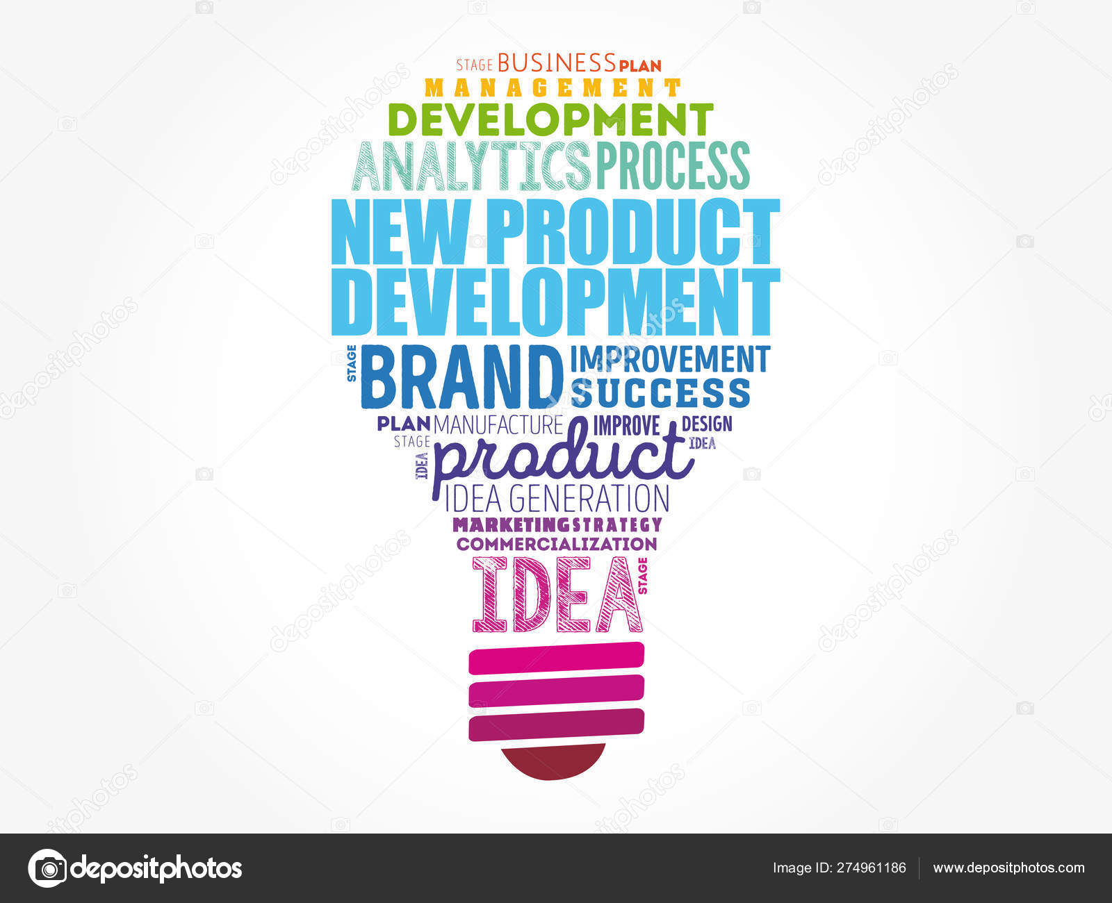 New product development light bulb — Stock Vector © dizanna #274961186