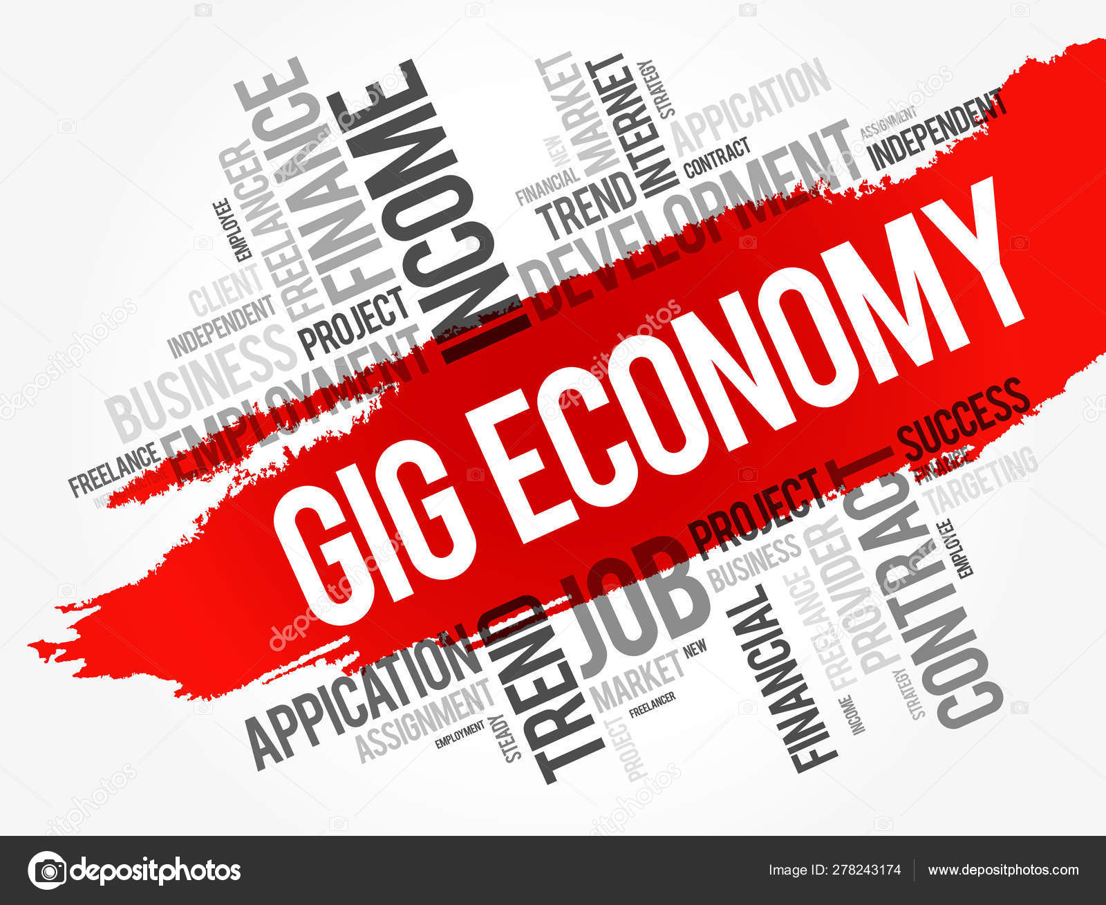 Gig economía palabra nube collage Vector de stock #278243174 de ©dizanna