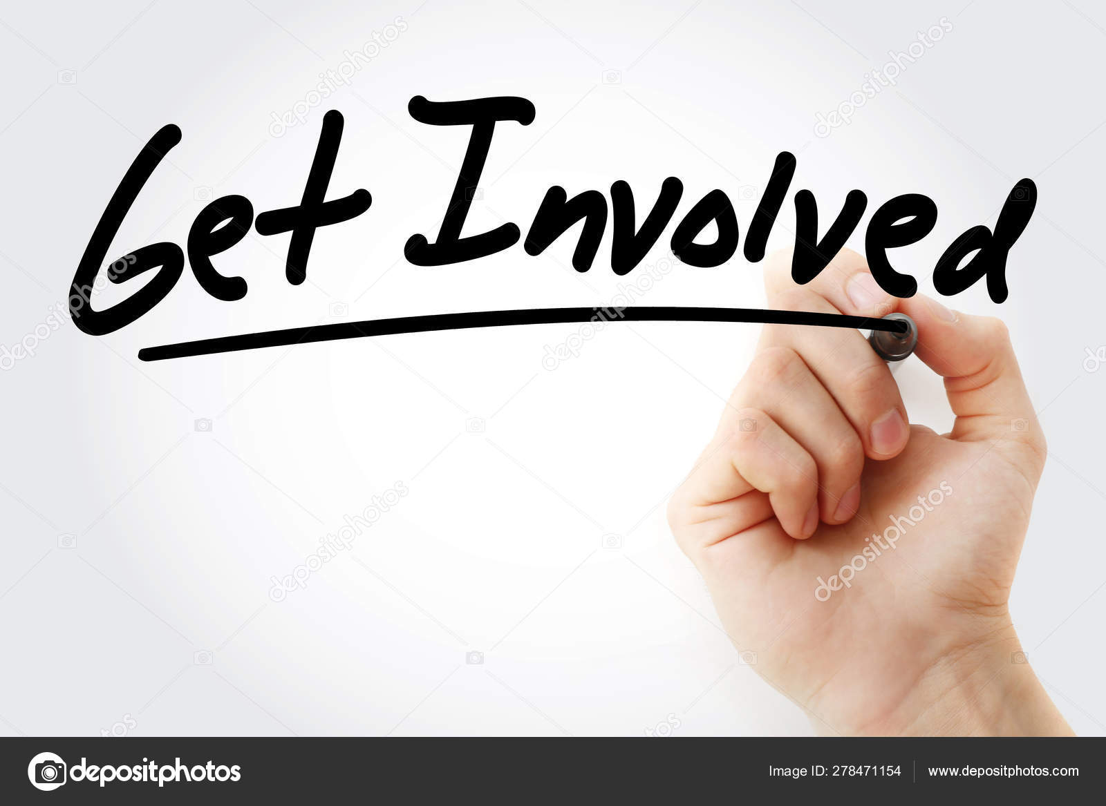 Get Involved text with marker Stock Photo by ©dizanna 278471154