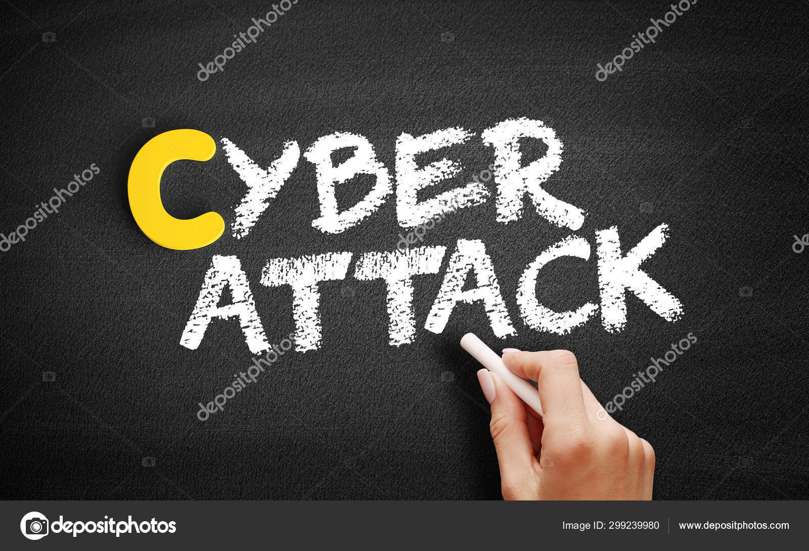 CYBER ATTACK text on blackboard Stock Photo by ©dizanna 299239980