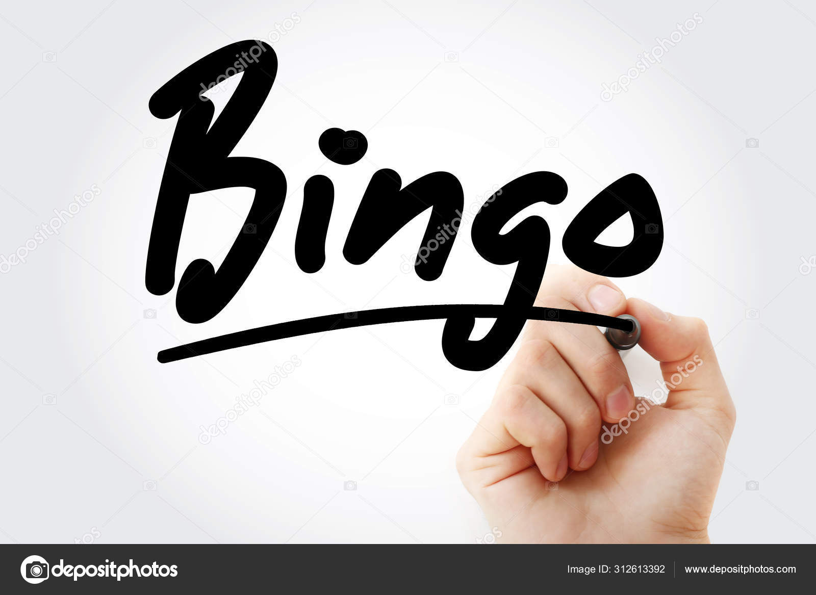 Hand writing Bingo with marker Stock Photo by ©dizanna 312613392