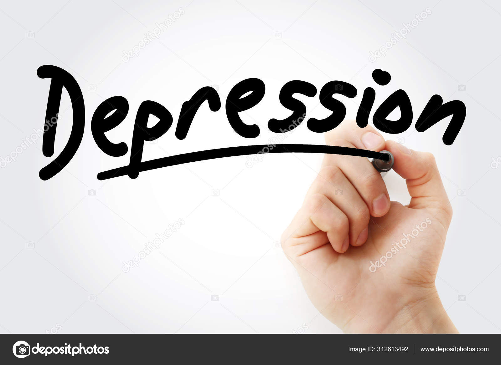 Hand writing Depression with marker — Stock Photo © dizanna #312613492
