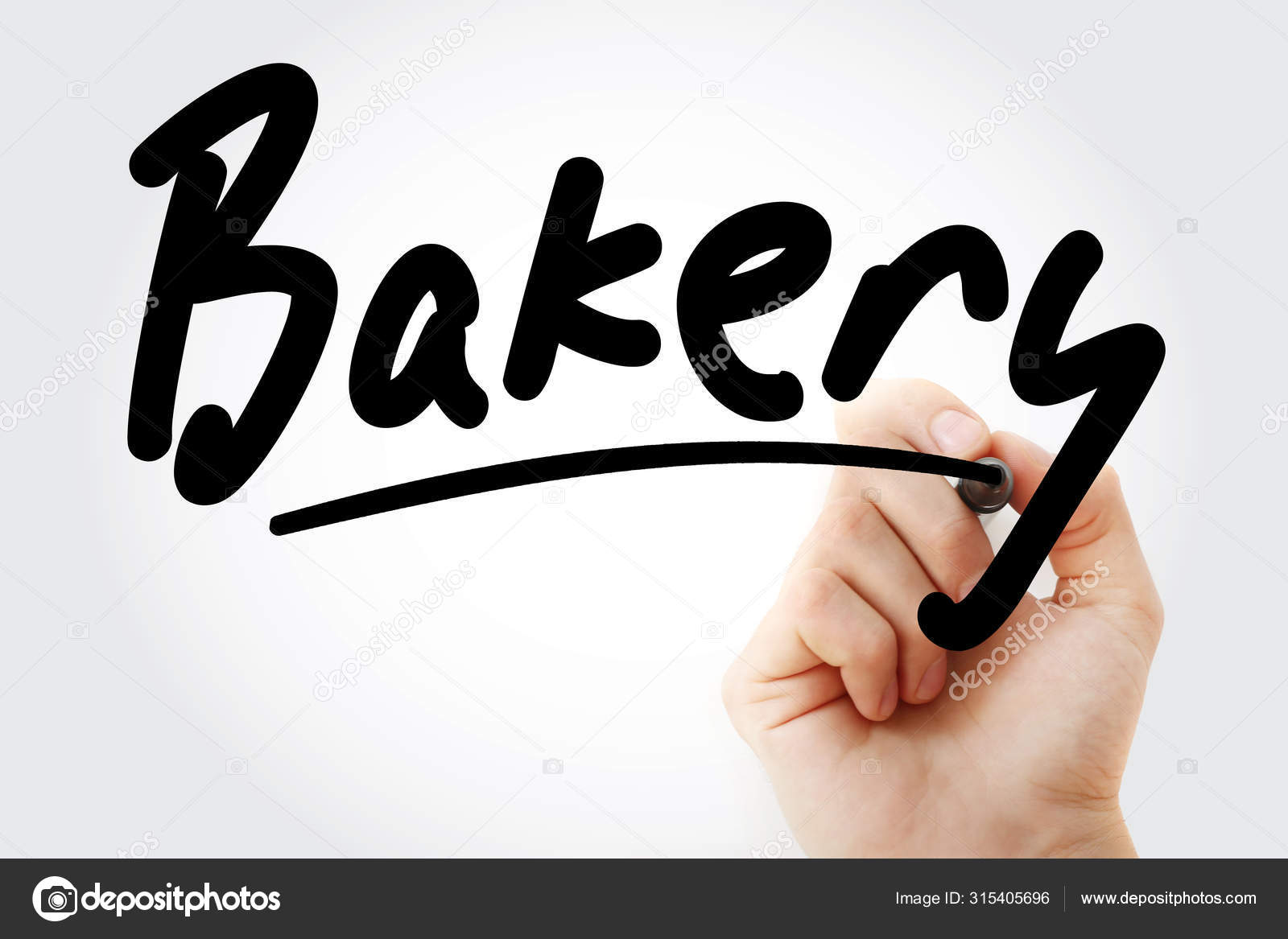 Hand writing Bakery with marker — Stock Photo © dizanna #315405696