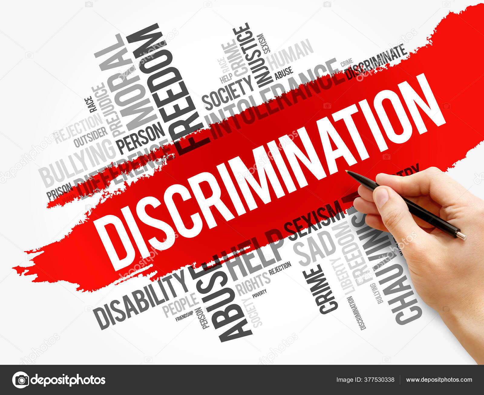 Discrimination Word Cloud Collage Social Concept Background Stock Photo ...