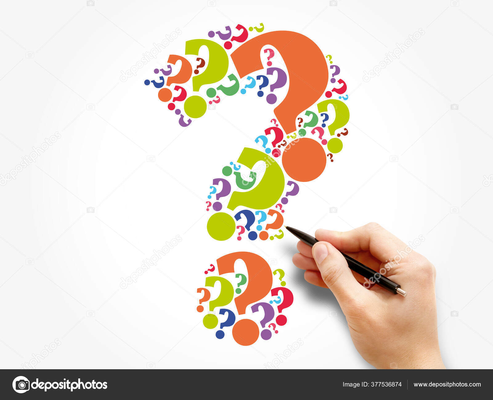 Question Mark Cloud Formed Many Question Marks Collage Business Concept ...