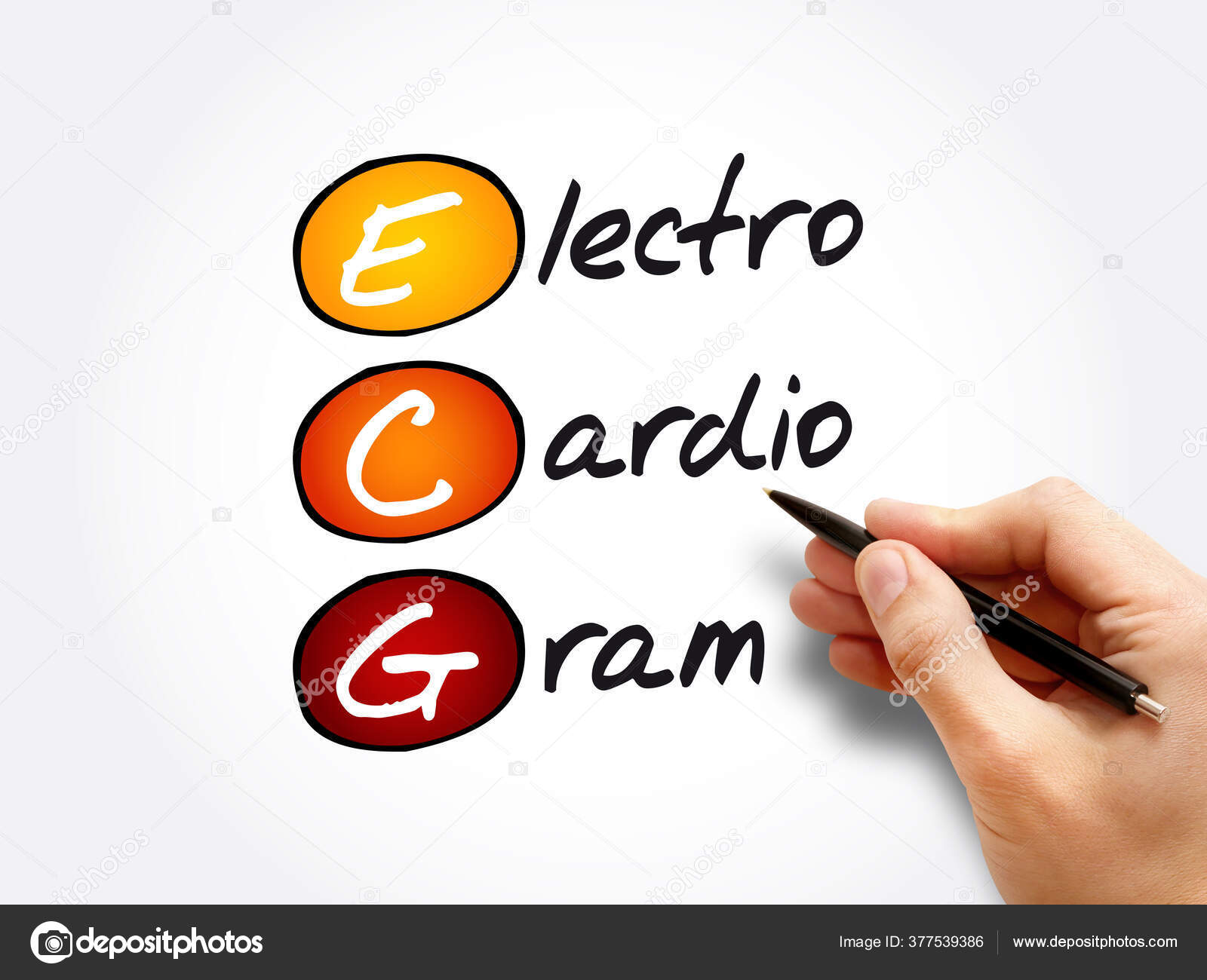 Ecg Electrocardiogram Acronym Concept Background — Stock Photo ...