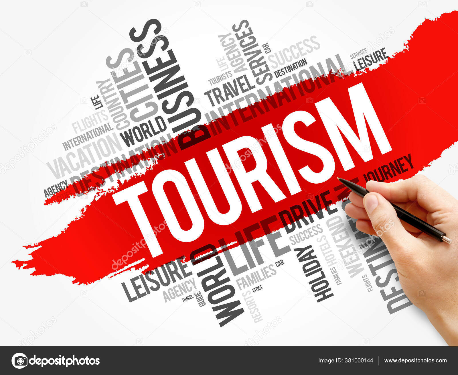 Tourism Word Cloud Collage Travel Concept Background — Stock Photo ...