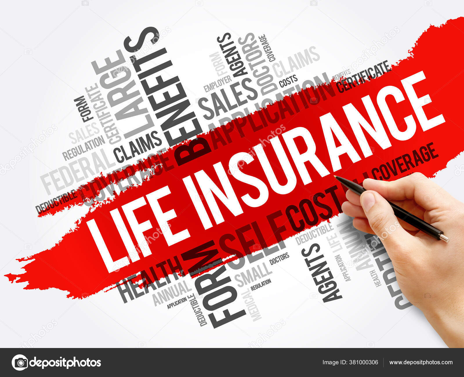 Life Insurance Word Cloud Collage Healthcare Concept Background Stock ...