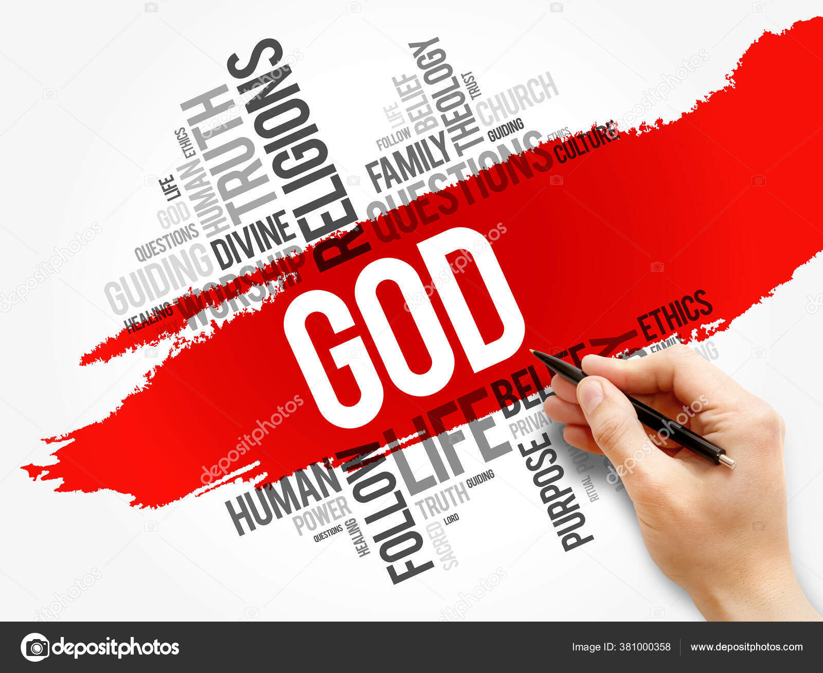 God Word Cloud Collage Religion Concept Background — Stock Photo ...