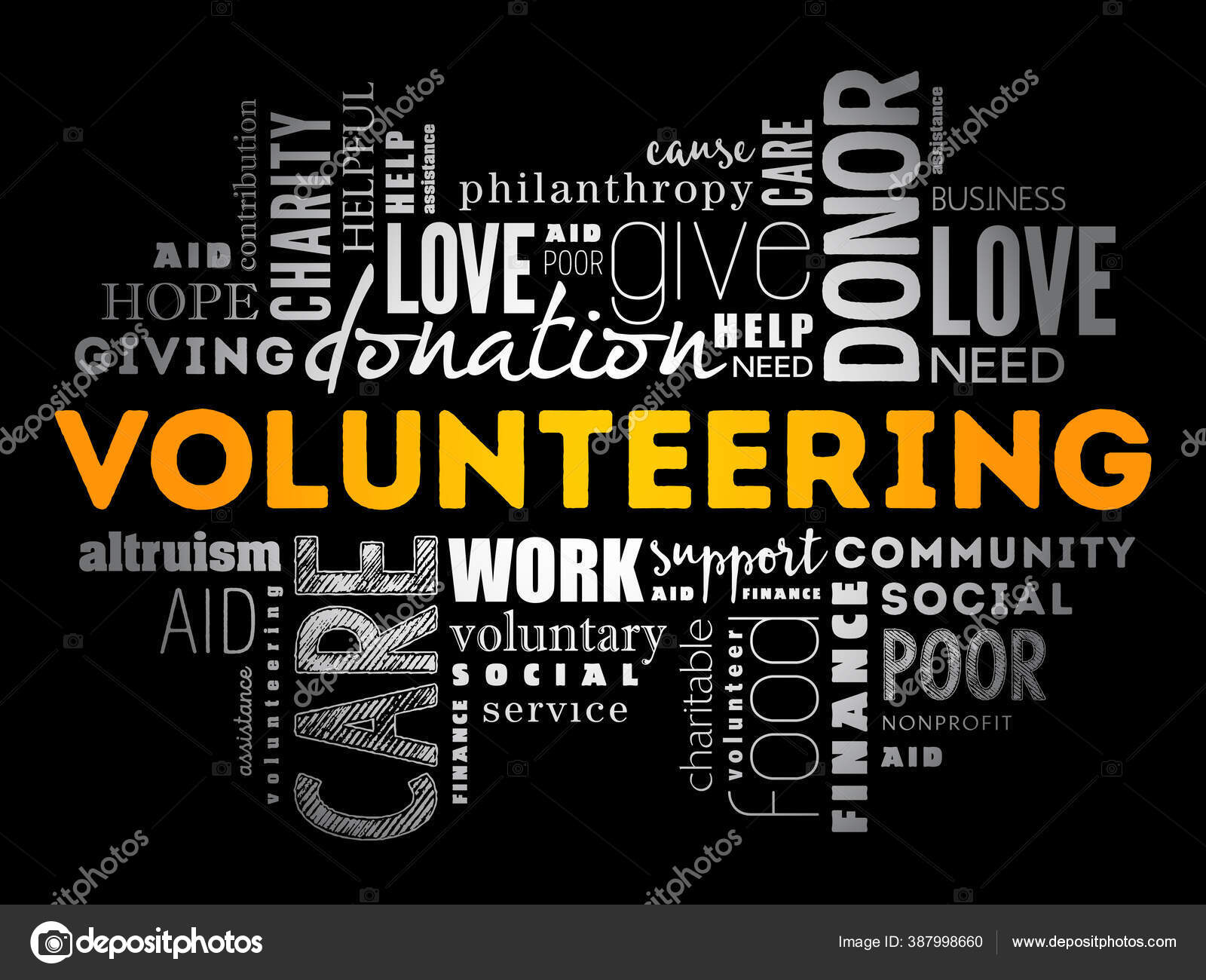 Volunteering Word Cloud Collage Social Concept Background Stock Vector ...
