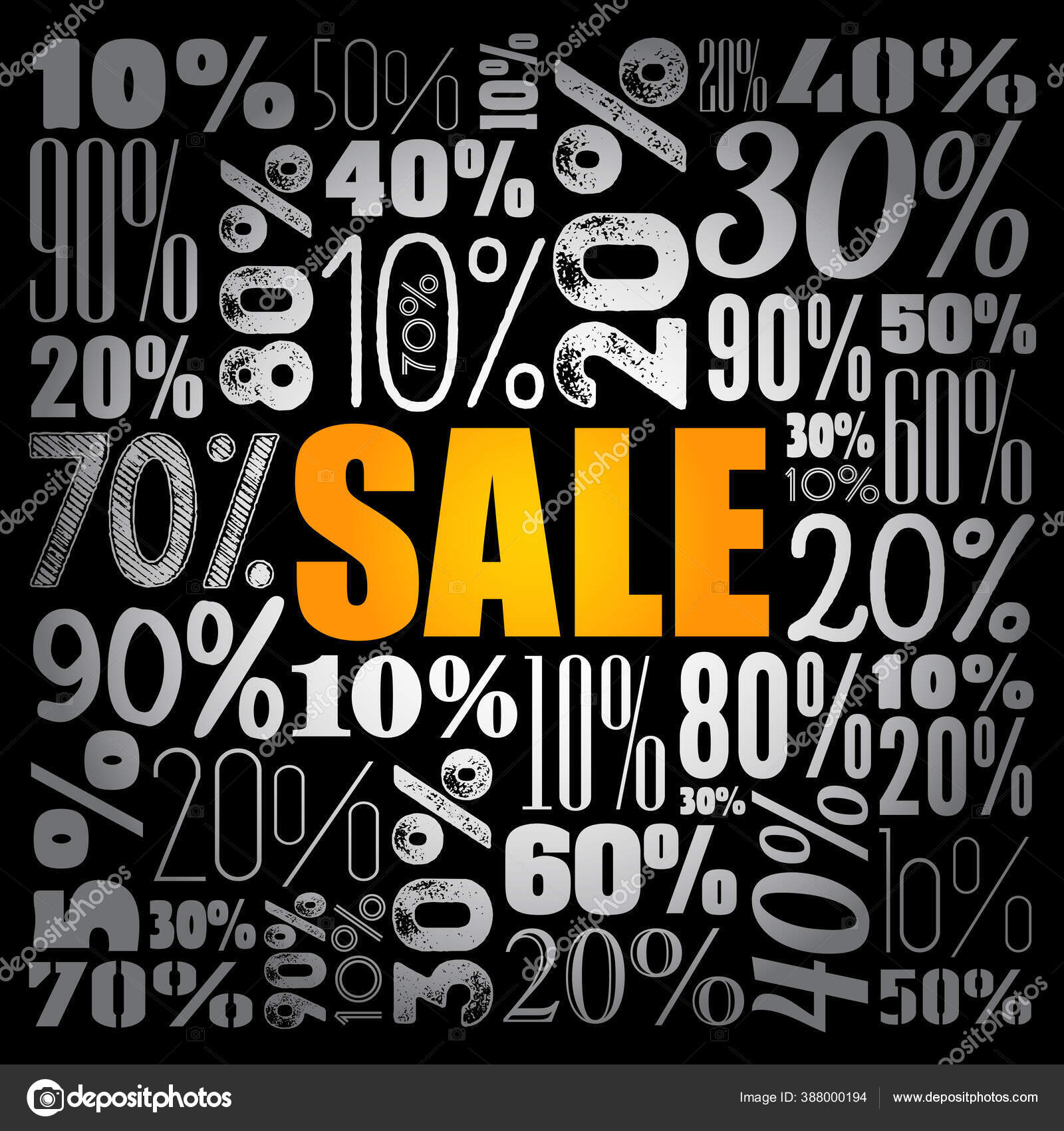 Sale Percents Word Cloud Collage Business Concept Background Stock ...